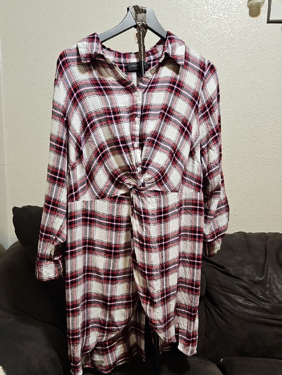 Lane Bryant | Tops | Lane Bryant Red And White Plaid Fronttwist ...